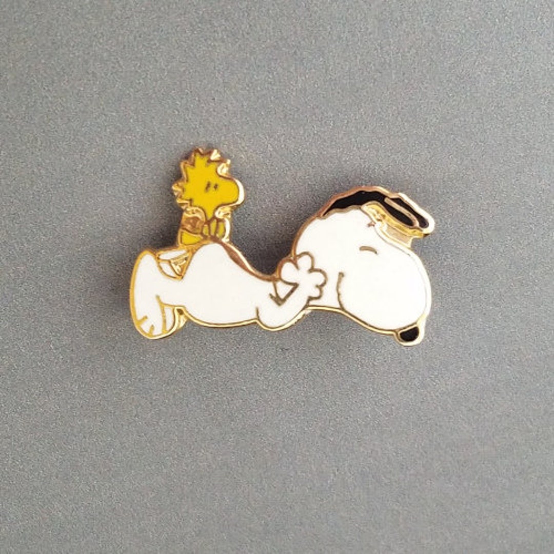 Vintage Aviva Vintage Pin Snoopy With Woodstock Perchered on His Back ...