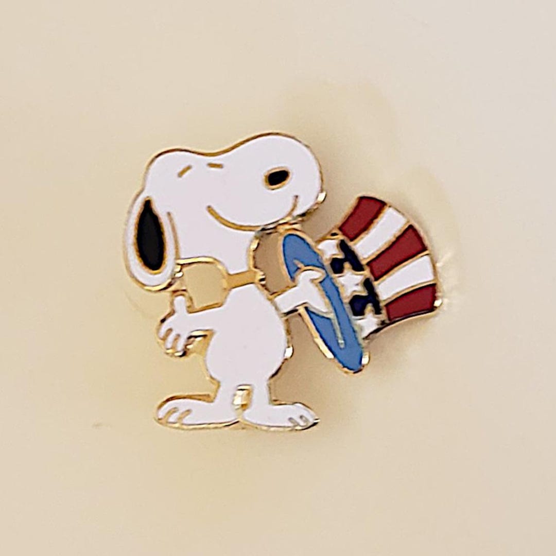 Vintage Snoopy Patriotic Uncle Sam Pin Peanuts Enamel Cloisonne ...
