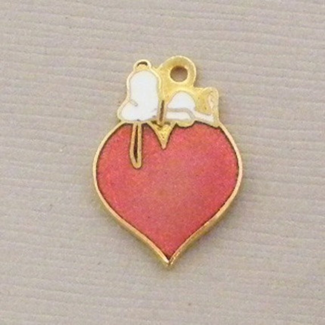 Aviva Vintage Snoopy Heart Earrings Enamel Cloisonne 0056 - Etsy