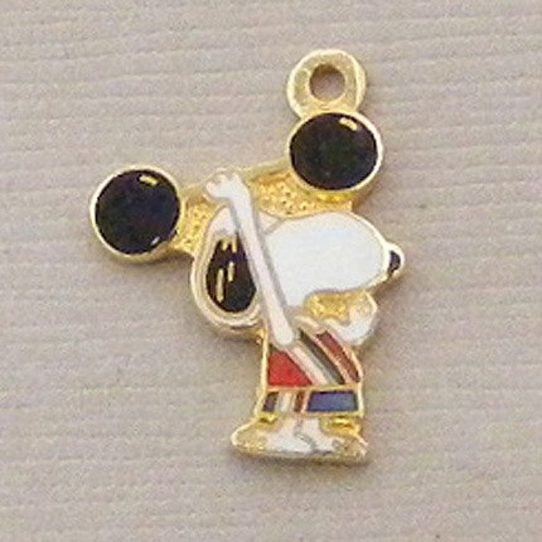 Aviva Vintage Snoopy Weight Lifting Strongman Charm Peanuts Enamel ...