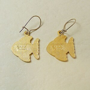 Vintage Aviva Red and Blue Cartoon Fish Enamel Earrings Enamel ...
