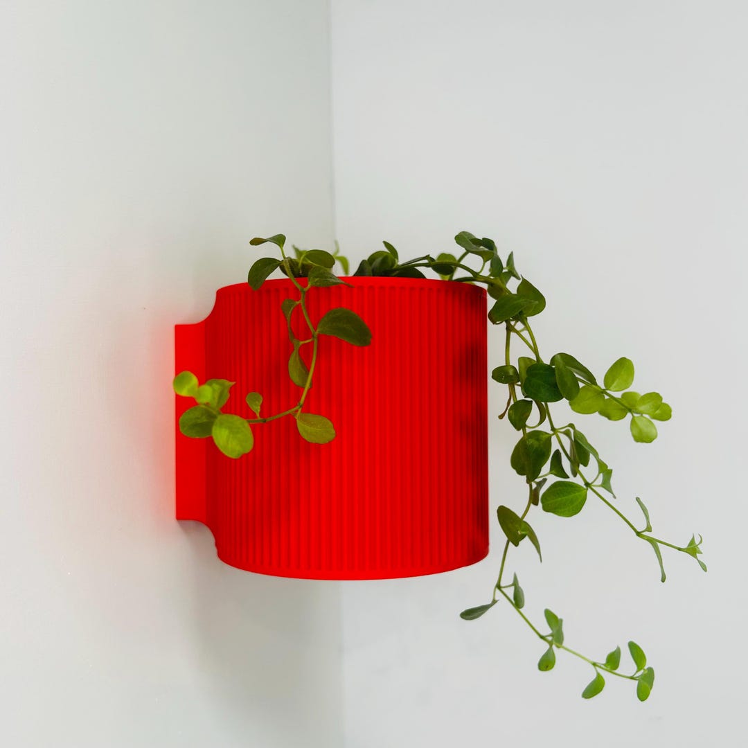The Brunswick Wall Mounted Pot Planter Matte Red // 2 Sizes // Screw ...