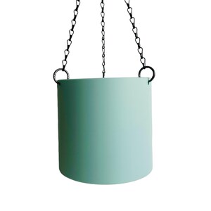 Matte Honeydew Blue Hanging Planter: Indoor Plant Pot With 18" Chain - Etsy