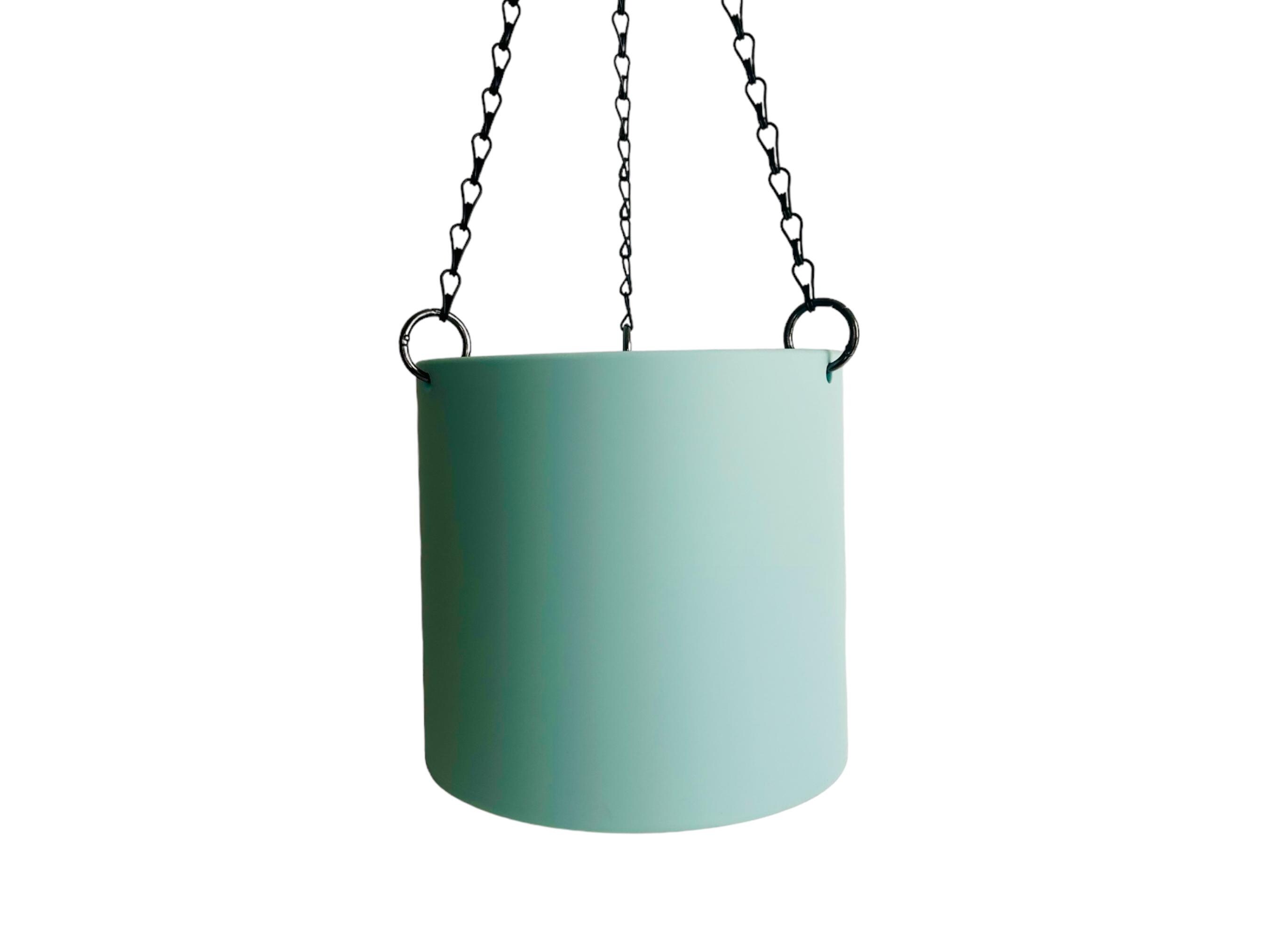 Matte Honeydew Blue Hanging Planter: Indoor Plant Pot With 18" Chain - Etsy