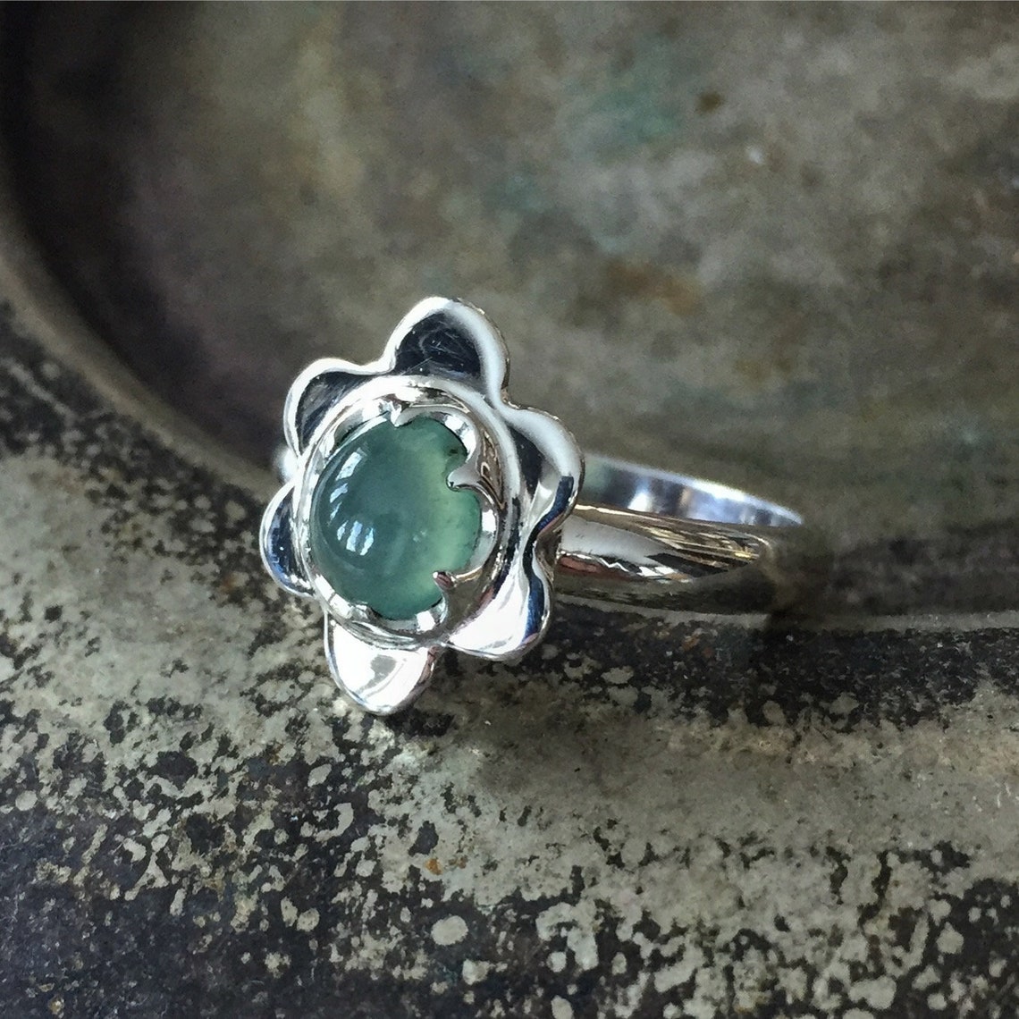 Little Jadeite Jade Flower Ring Size 8 Ready to Ship - Etsy