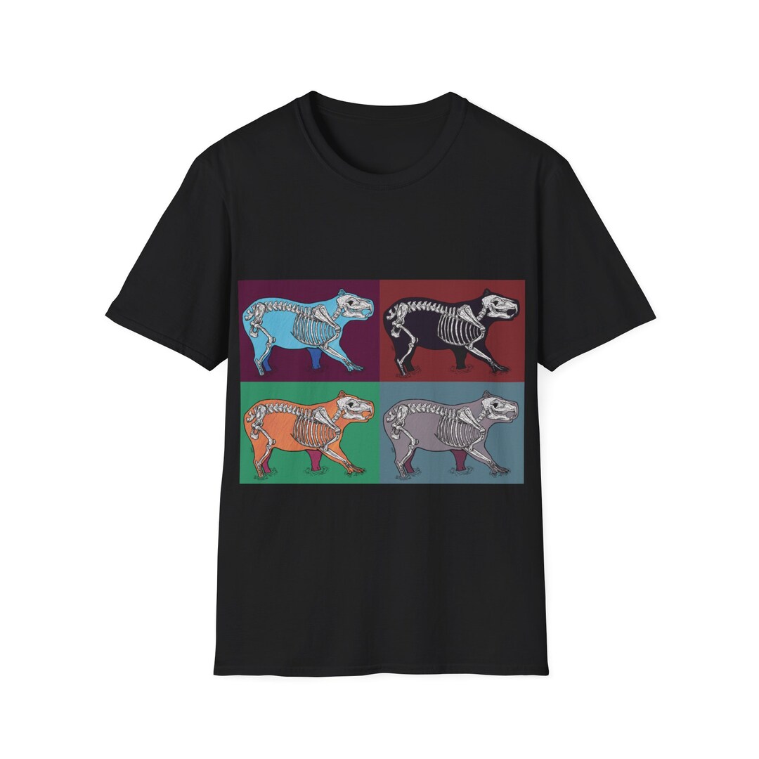 Capybara Skeleton Pop Art Dark Unisex Softstyle T-shirt Funny Shirt ...