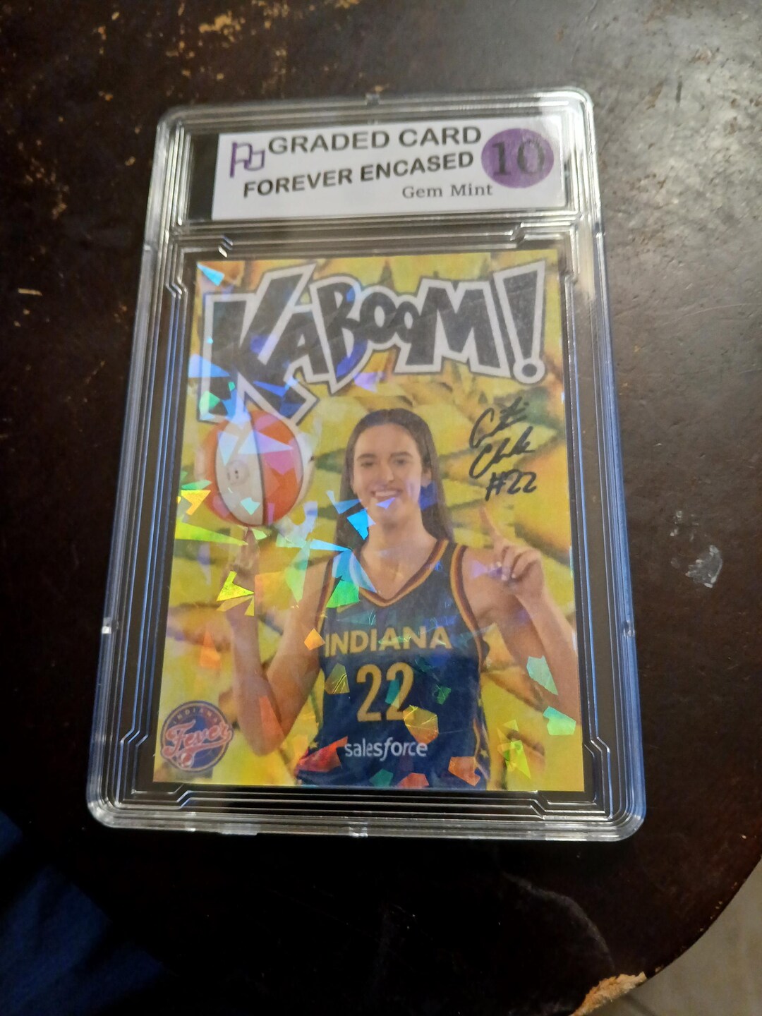 2024 Caitlin Clark Kaboom! Rookie Card: Gold Cracked Ice Refractor, Gem ...