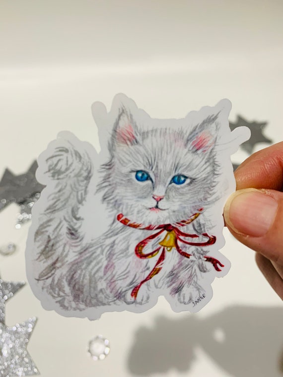 Green Camo Camouflage Print Cat Vinyl Sticker for Water Bottle Notebook ...