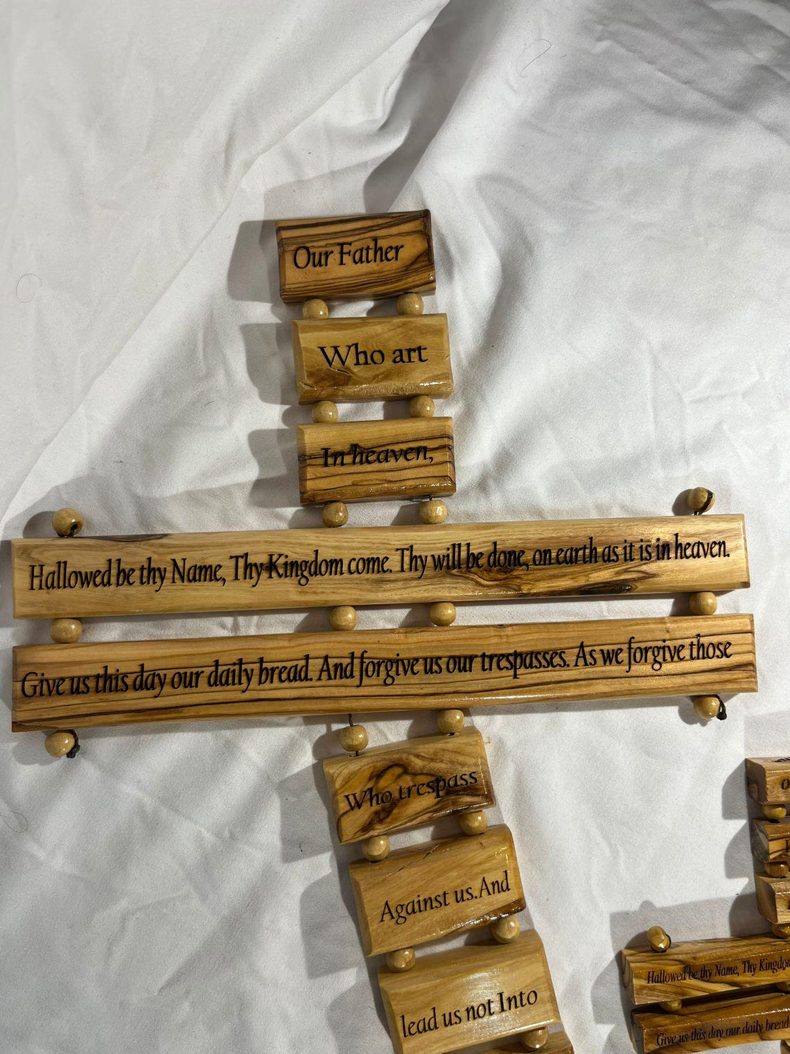 Handmade Olive Wood Cross With Lord's Prayer: Christian Home Decor. - Etsy