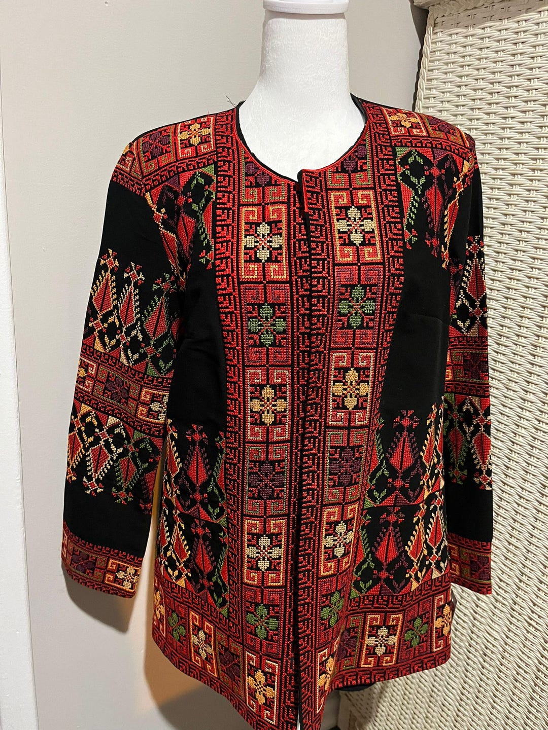 Palestinian Tatrez Jacket: Elegant Embroidered Coat, Very Unique and ...
