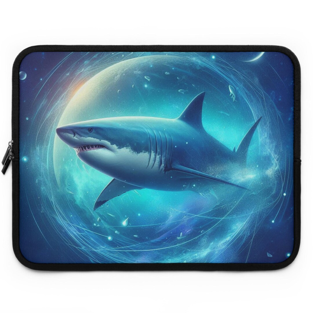 Shark Laptop Sleeve, Ocean Animal Tech Accessories, Shark Lover Gift ...