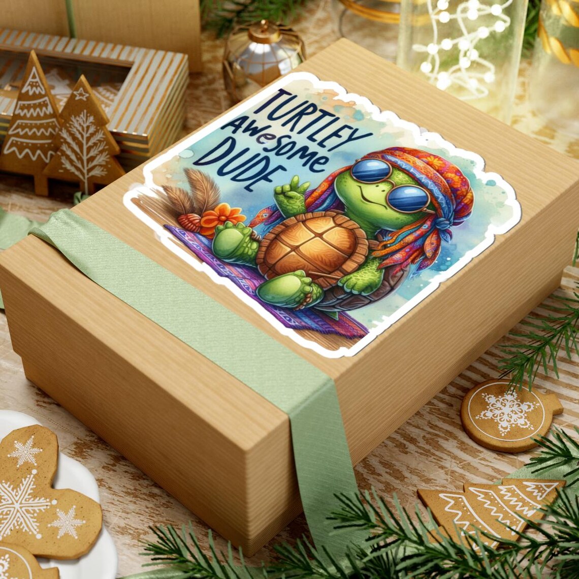 Turtley Awesome Dude Stickers - Fun Turtle Decals for Laptops, Journals ...