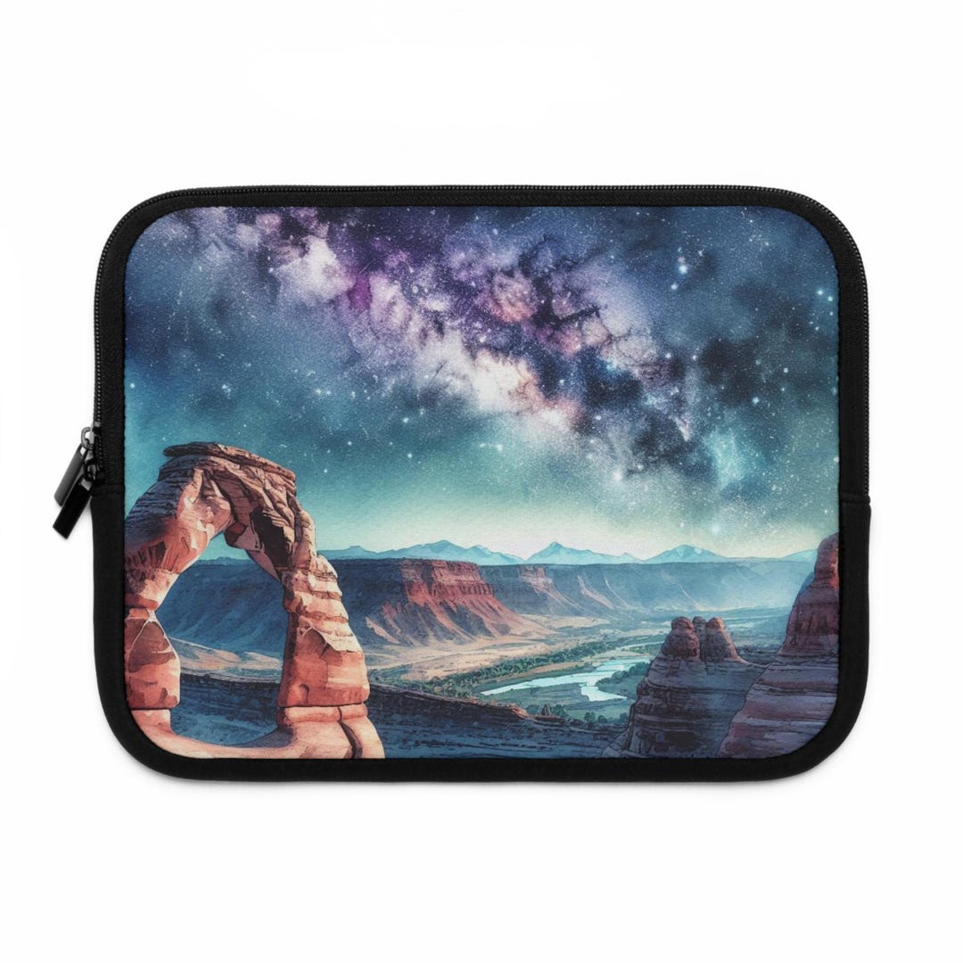 Laptop Sleeve, Milky Way Galaxy Rock Arch Design, Celestial Laptop Case ...
