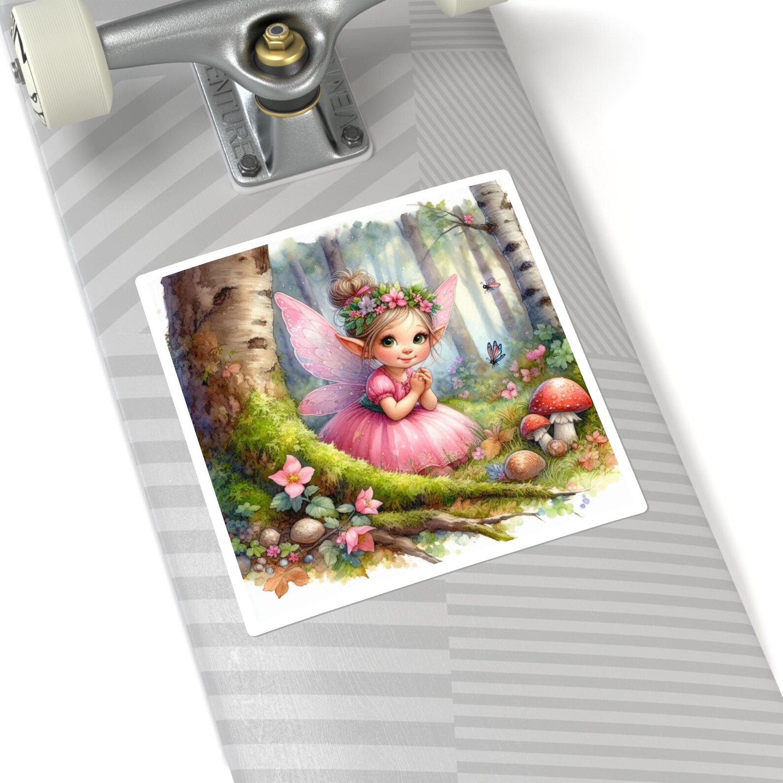 Pink Pixie Hide and Seek Square Stickers | Cute Fairy Woodland Sticker ...