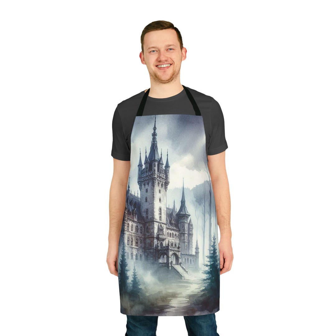 Abandoned Castle Misty Forest Apron, Kitchen Cooking Baking, Chef Gift ...