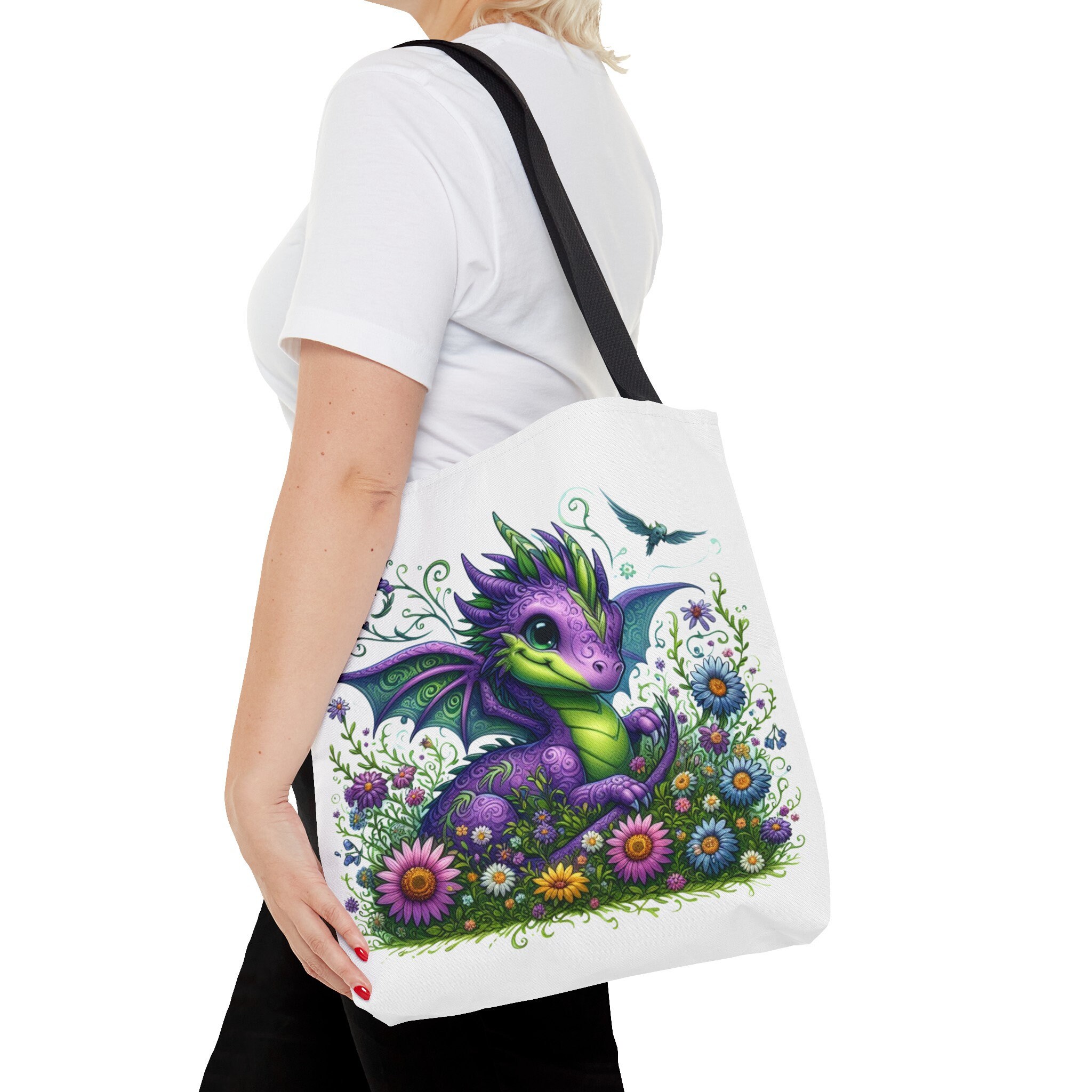 Flower Dragon Tote Bag AOP - Etsy