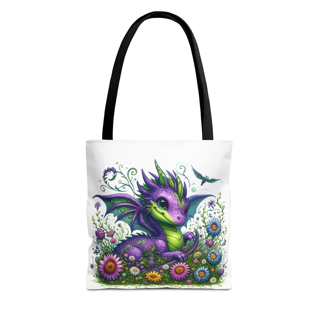 Flower Dragon Tote Bag AOP - Etsy