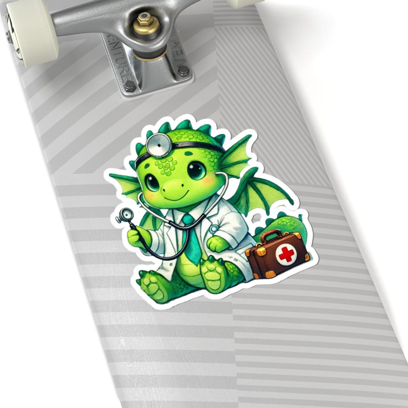 Tiny Green Dragon Doctor Stickers | Kiss-cut Sticker - Etsy