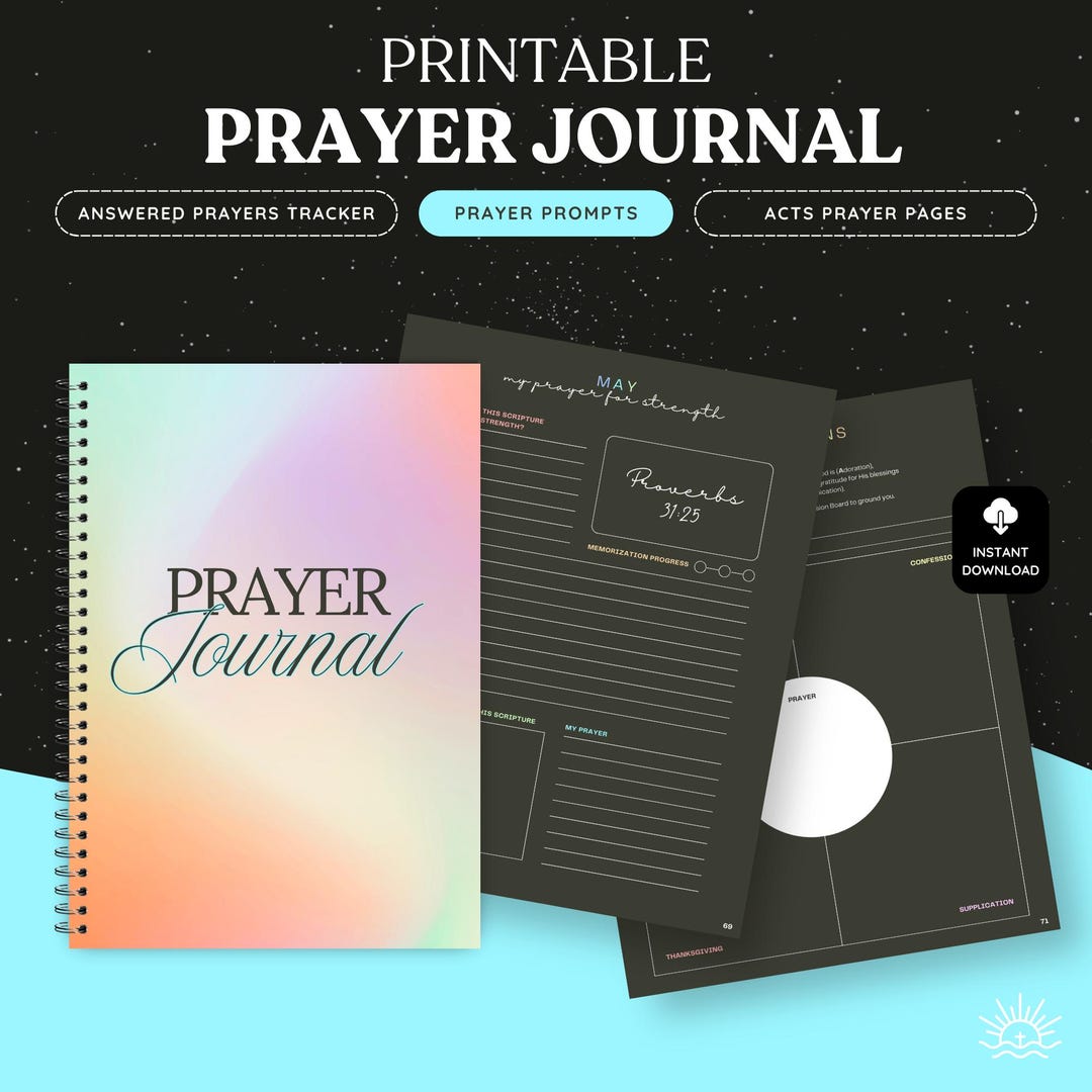 Dark Rainbow Prayer Journal & Prayer Prompts: Christian Gratitude ...