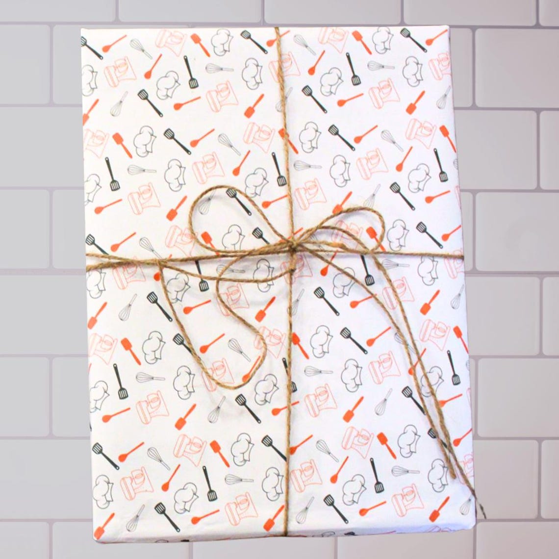 Kitchen Utensils Gift Wrap, Cook's Present Wrap, Chef's Wrapping Paper ...