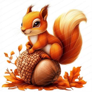 16 Cute Fall Squirrel Clipart | Autumn Squirrel Clipart | Printable ...