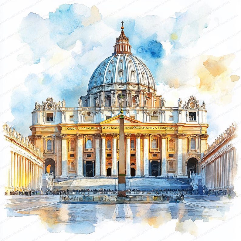 24 St. Peter's Dome Clipart | Vatican Iconic Art Collection | Printable ...