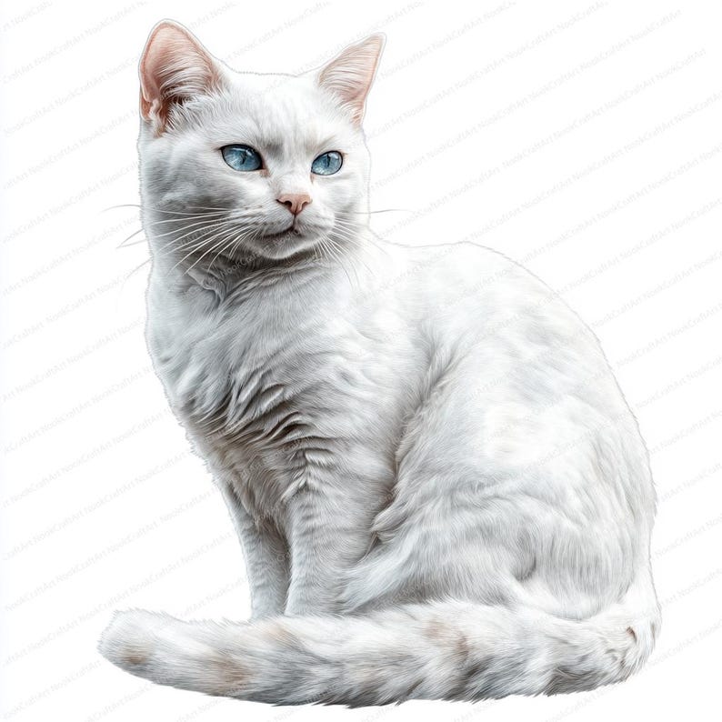 White Cats Clipart | 20 High Quality Jpgs | Nursery Decor | Digital ...