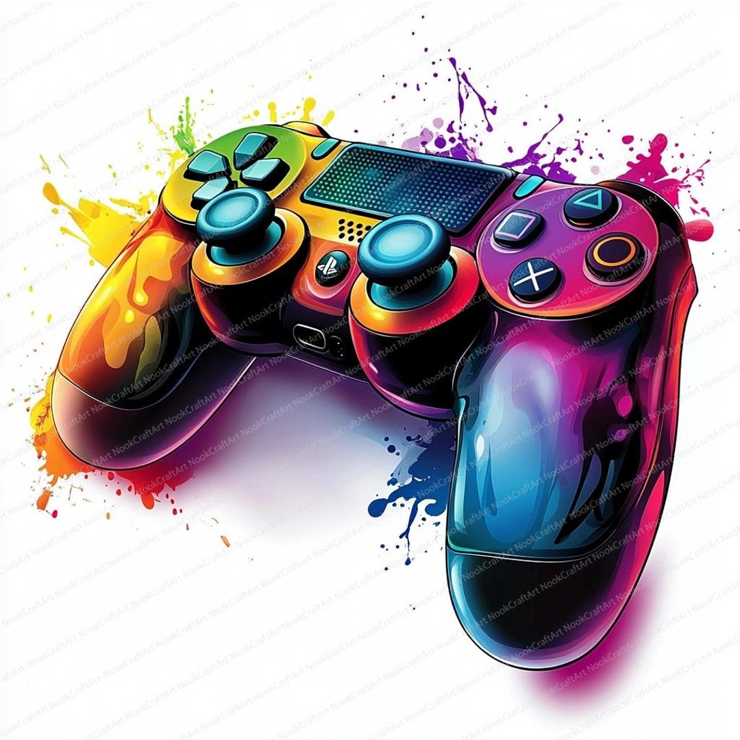 14 Game Controller Clipart Set 2 Gaming Printable Watercolor Clipart ...