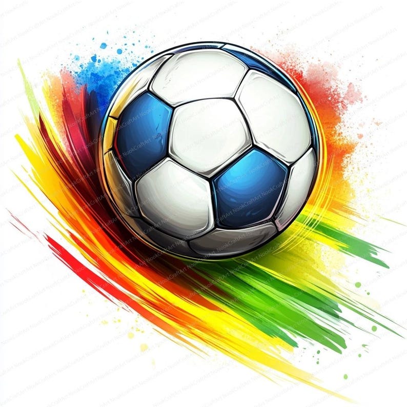 16 Soccer Ball Clipart | Football Clipart Bundle | Printable Watercolor ...