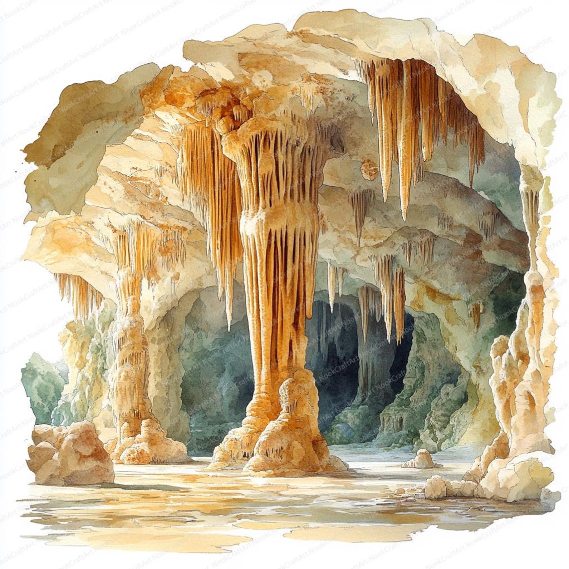 18 Cave Stalactites Clipart | Illuminated Underground Artwork ...