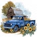14 Rustic Blue Farm Truck Clipart | Old Farm Truck | Printable ...
