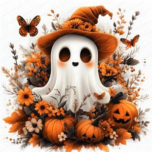 14 Watercolor Cute Ghost Clipart | Printable Watercolor Clipart | High ...