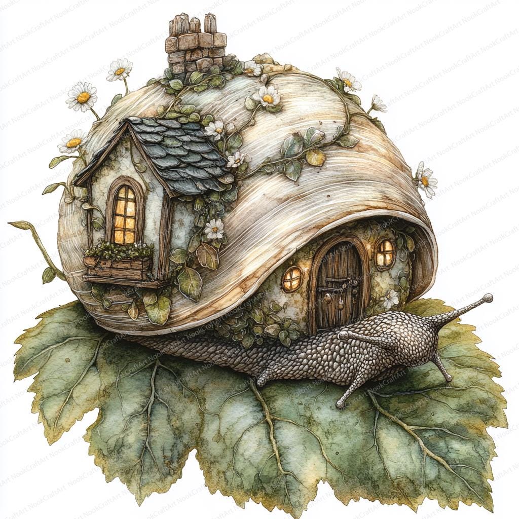24 Snail House Clipart | Vibrant Floral Shell Design | Printable ...