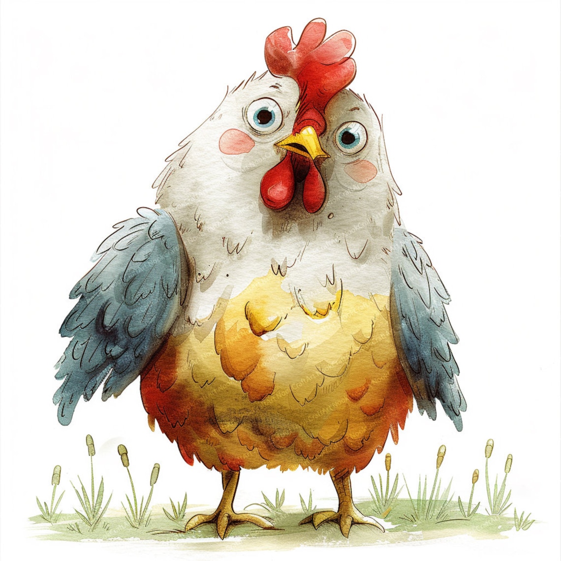 Quirky Chicken Cute Adorable Sassy Clipart Bundle, 15 High-quality JPG ...