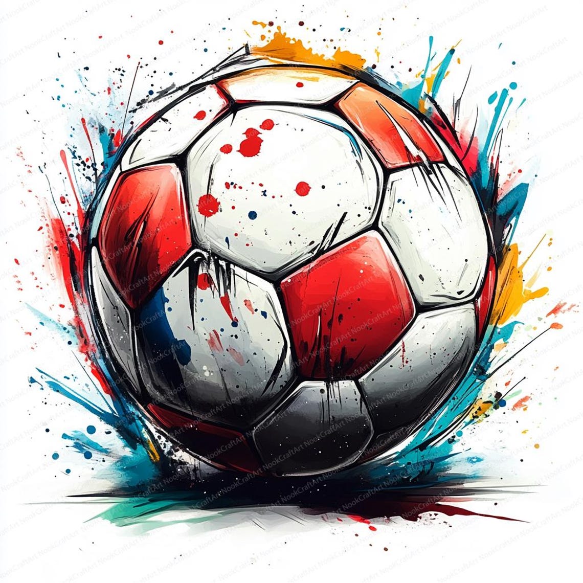 14 Soccer Ball Clipart | Football Clipart Bundle | Printable Watercolor ...