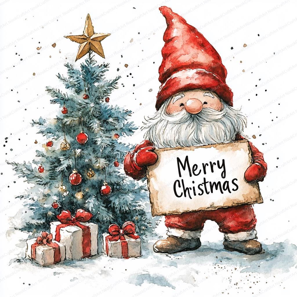 17 Gnome Christmas Clipart Set | Cute Holiday Gnome Illustrations ...