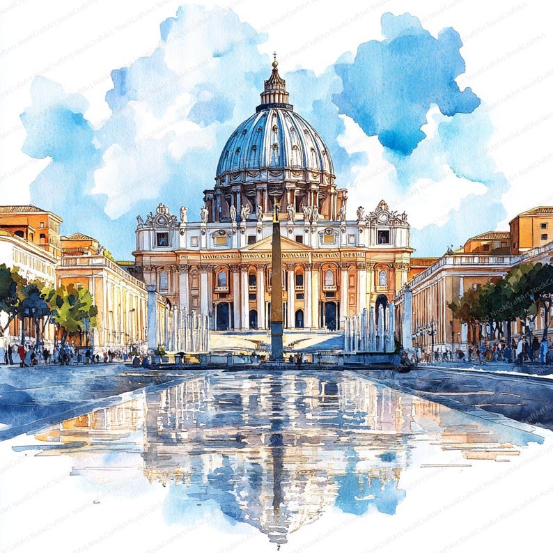 24 St. Peter's Dome Clipart | Vatican Iconic Art Collection | Printable ...