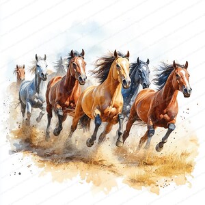 21 Horse Stampede Clipart | Wild Horses in the Steppe | Printable ...