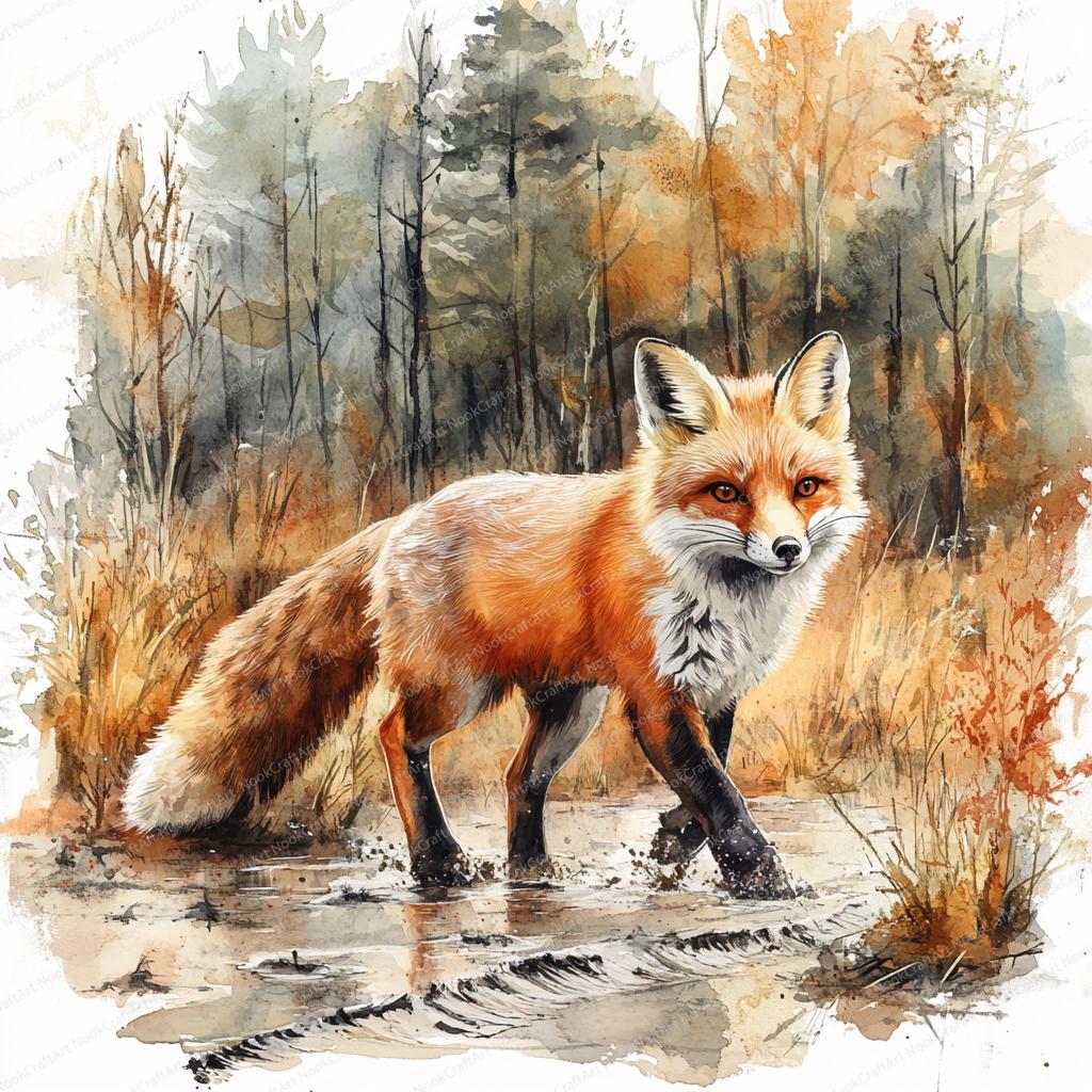 18 Fox Forest Trail Clipart | Woodland Animal Footprints Illustration ...