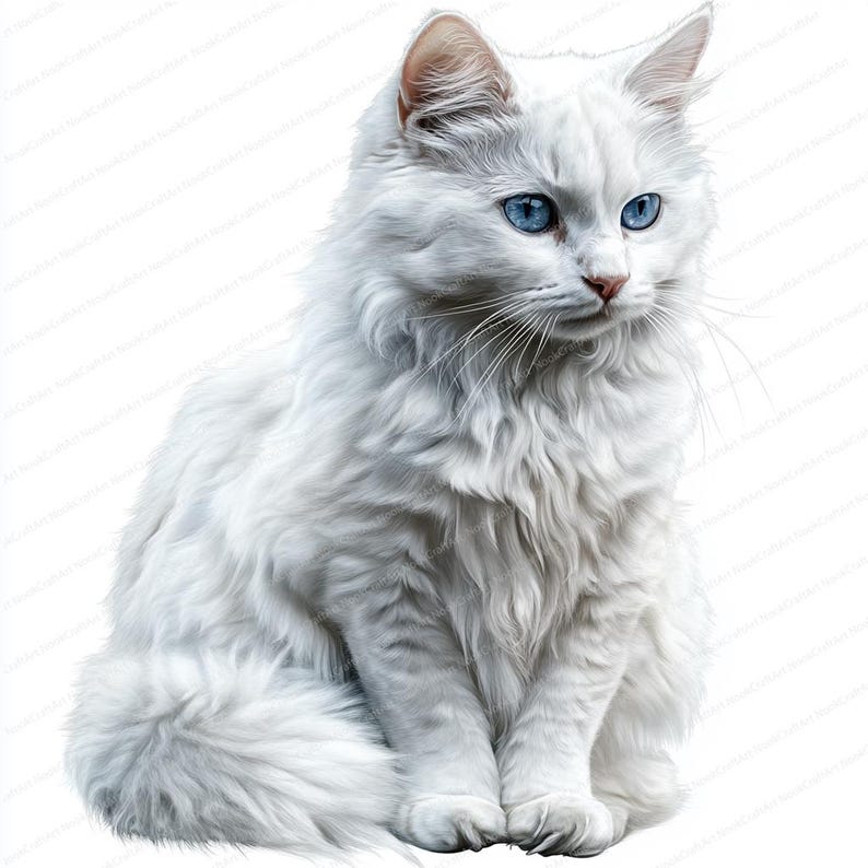 White Cats Clipart | 20 High Quality Jpgs | Nursery Decor | Digital ...