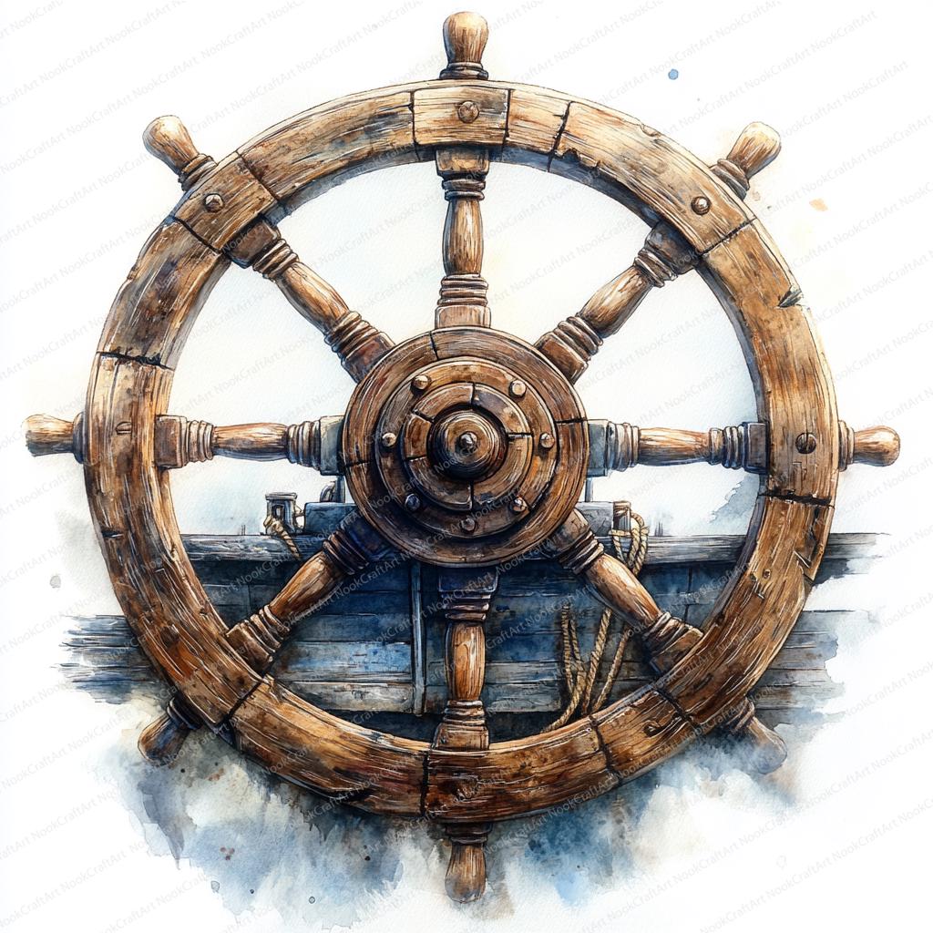 20 Pirate Ship Steering Wheel Clipart | Nautical Pirate Themed Graphics ...