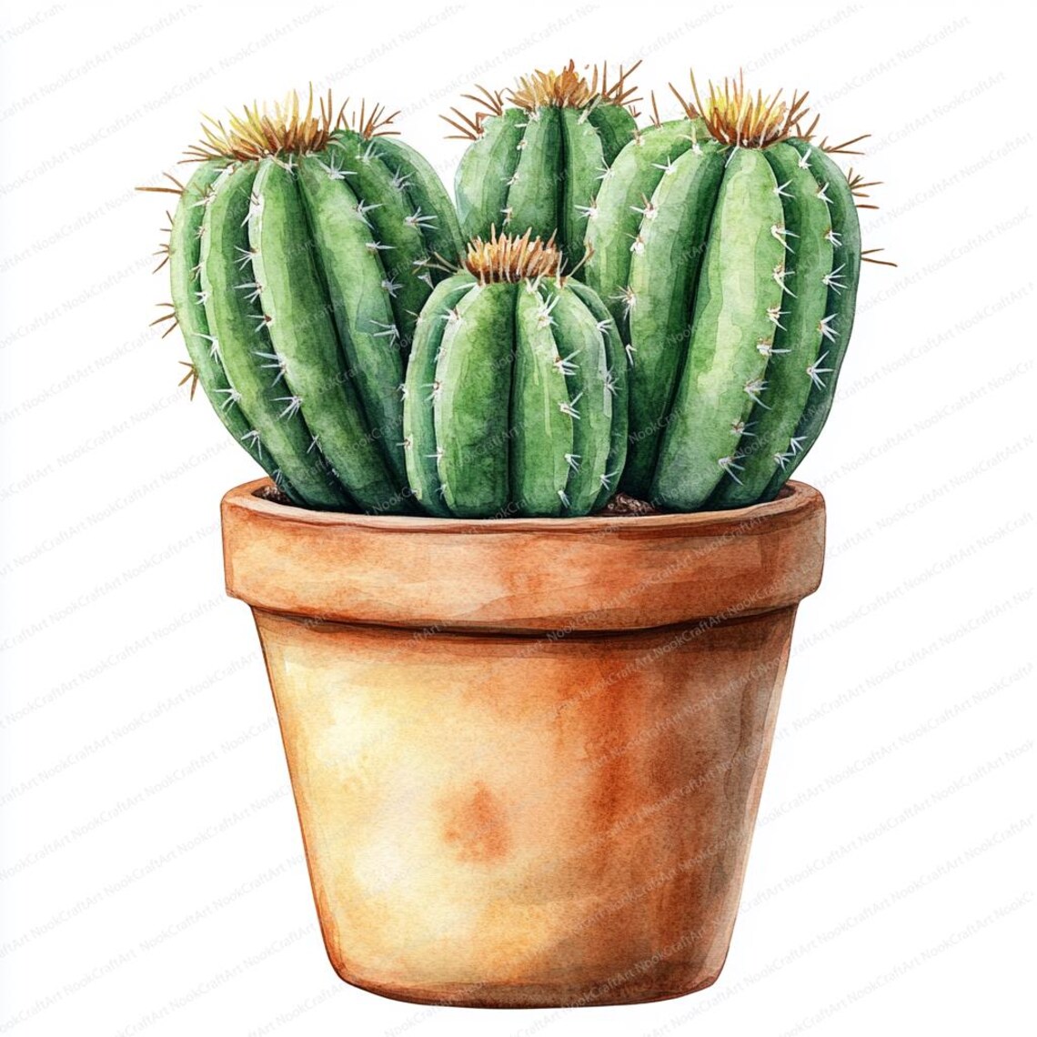 22 Cactus Plant Clipart Collection | Potted Succulent Art Set ...