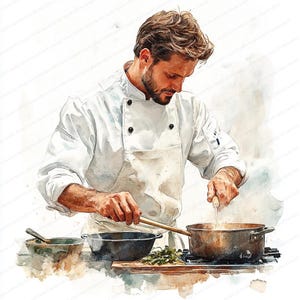 20 Chef Cooking Clipart | Cook With Pot and Spoon | Printable ...