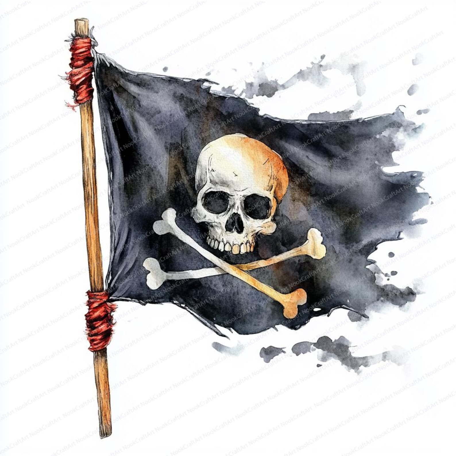 17 Pirate Flag Clipart | Pirate Jolly Roger Flag Print | Printable ...