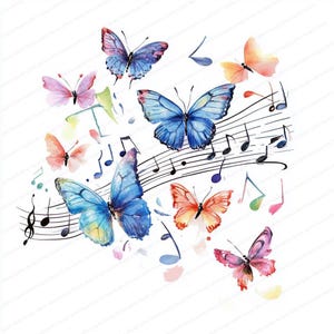 14 Notes With Butterflies Clipart | Musical Whimsy | Printable ...