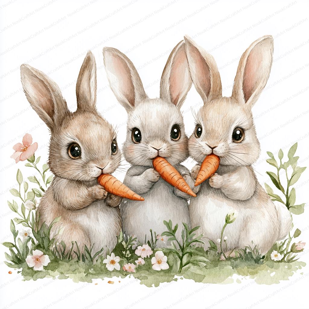 21 Bunny and Carrot Clipart Set | Cute Rabbit Illustration Collection ...