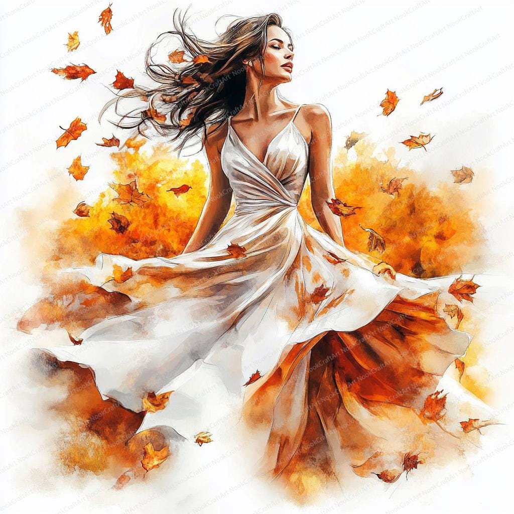 16 Woman in Fall Outfit Clipart | Autumn Fashion Designs | Printable ...