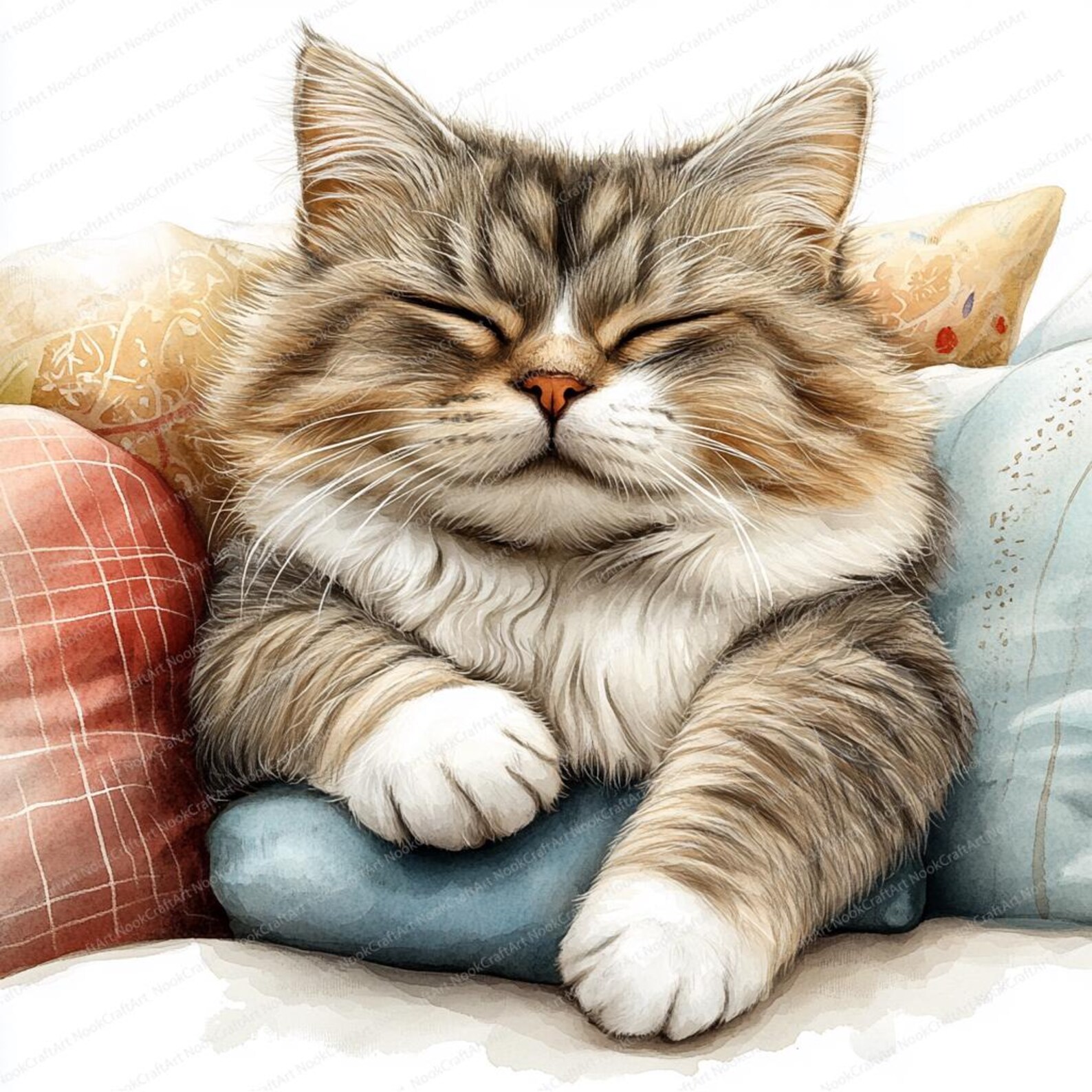 21 Cat Curling up Clipart | Cozy Feline Illustration | Printable ...
