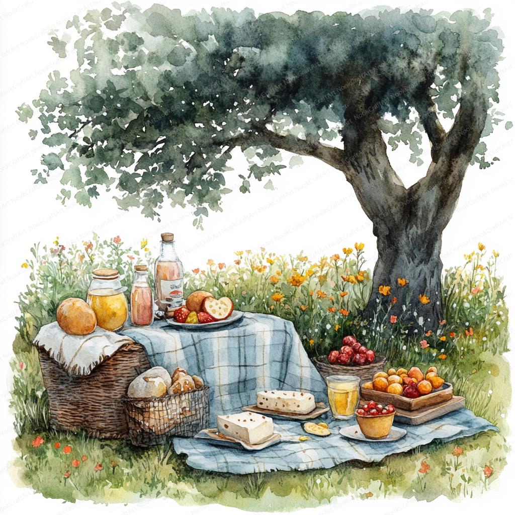 14 Spring Picnic Clipart Set | Printable Watercolor Clipart | High ...