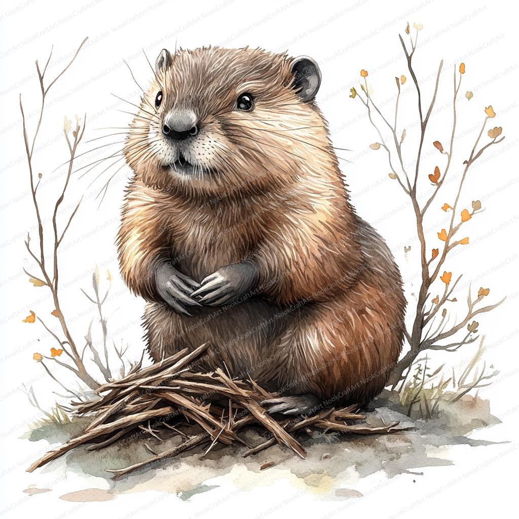21 Beaver Dam Building Clipart | Woodland Animal Construction Art ...